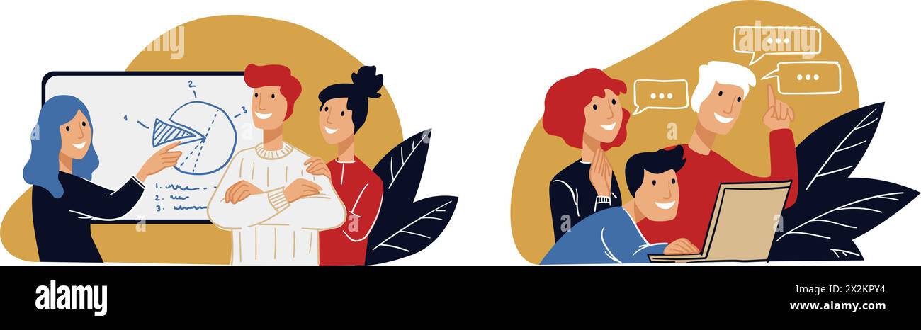 Teamwork Business Strategy Concept vector Stock Vector Image & Art - Alamy