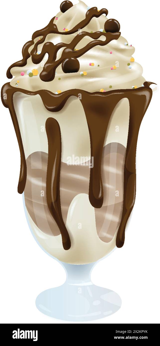 Ice cream sundae topped Cut Out Stock Images & Pictures - Alamy