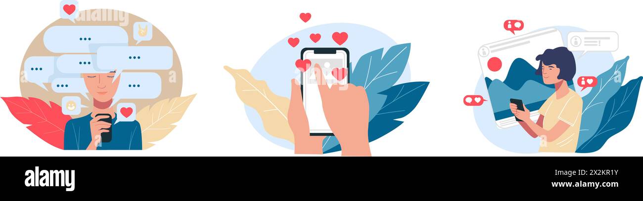 Social Media User Engagement Design Stock Vector Image & Art - Alamy
