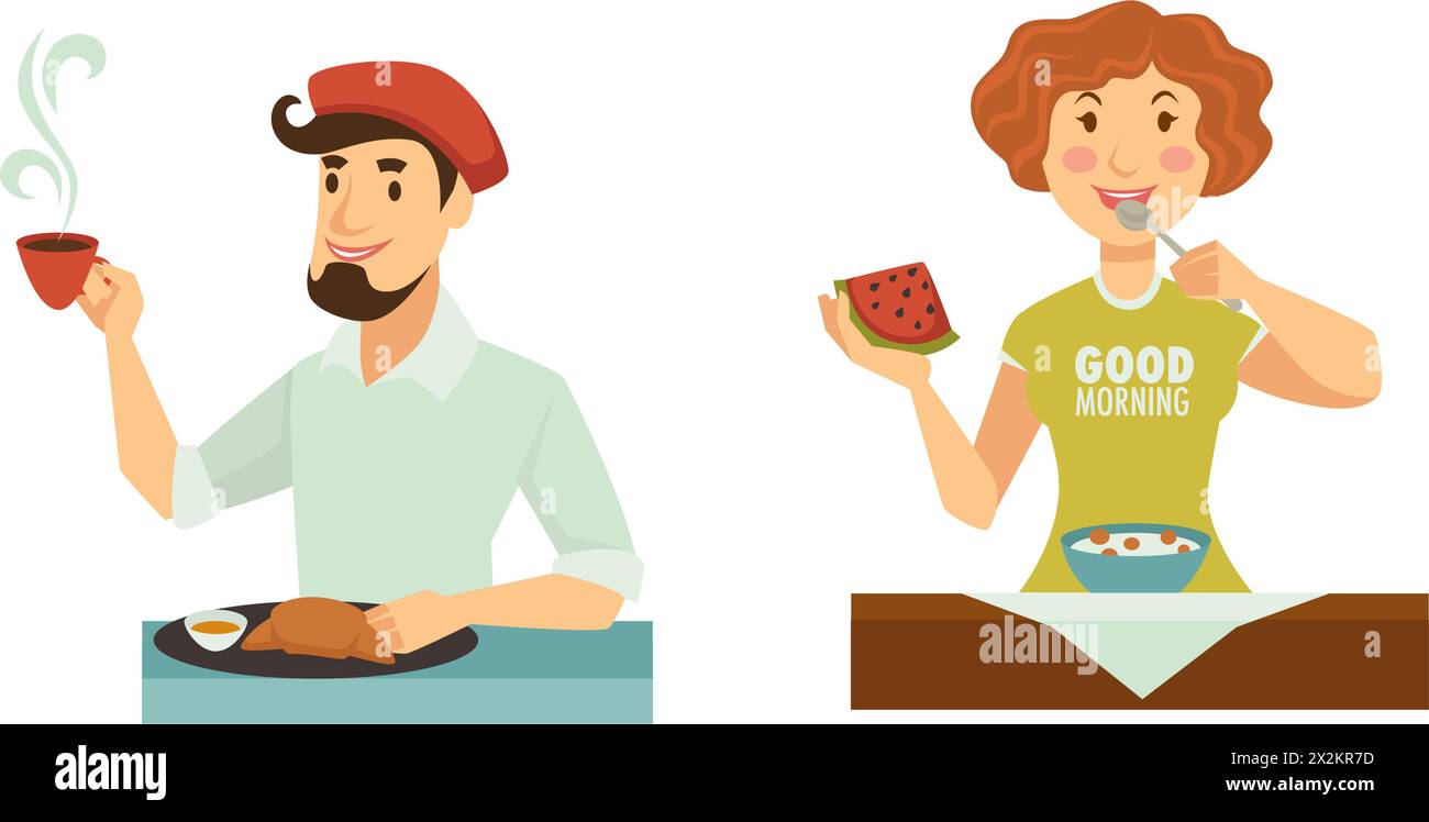 Morning Breakfast Routine Vector Set Stock Vector Image & Art - Alamy