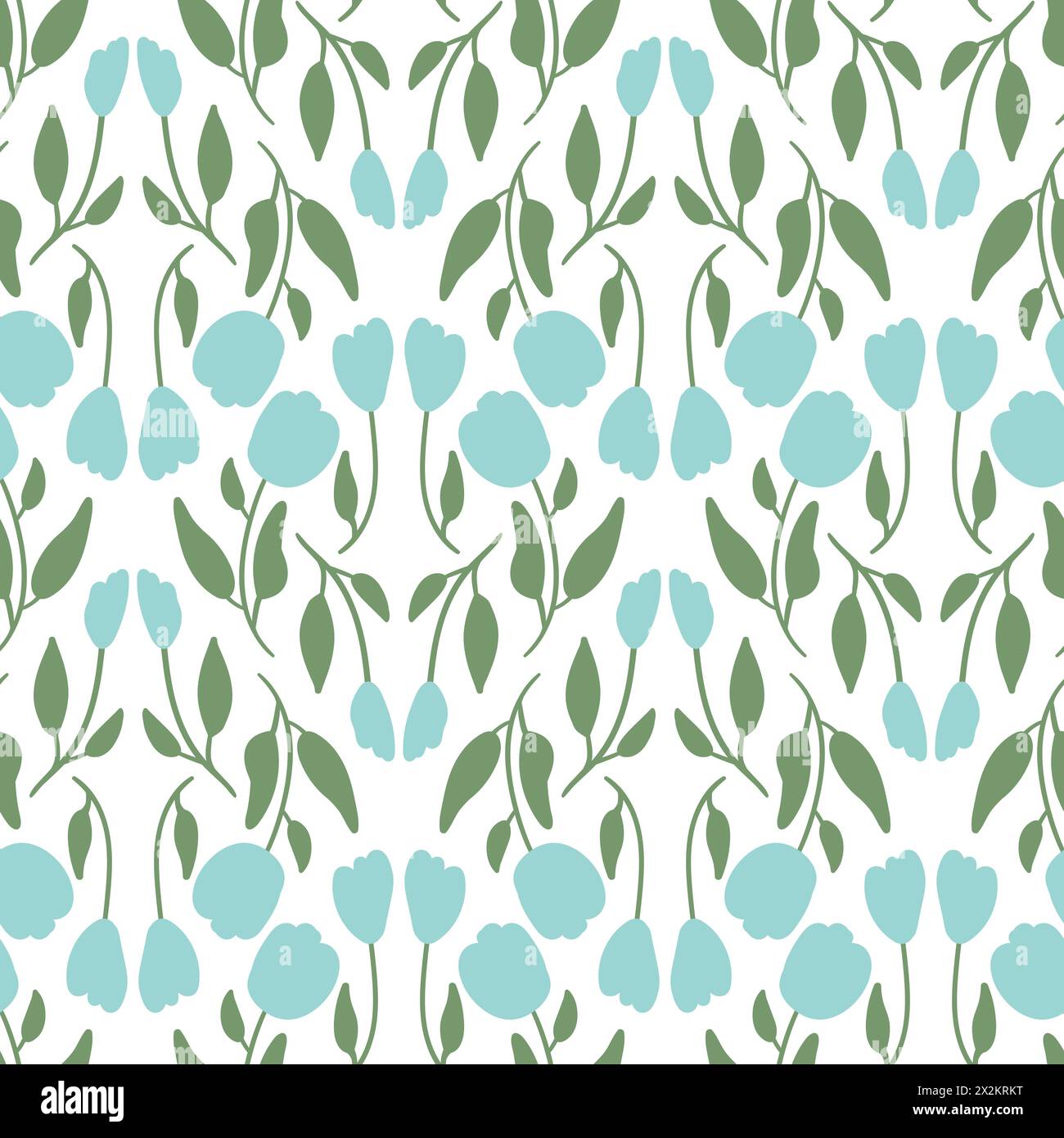 Flowers simple seamless pattern. Blue wildflowers endless background ...