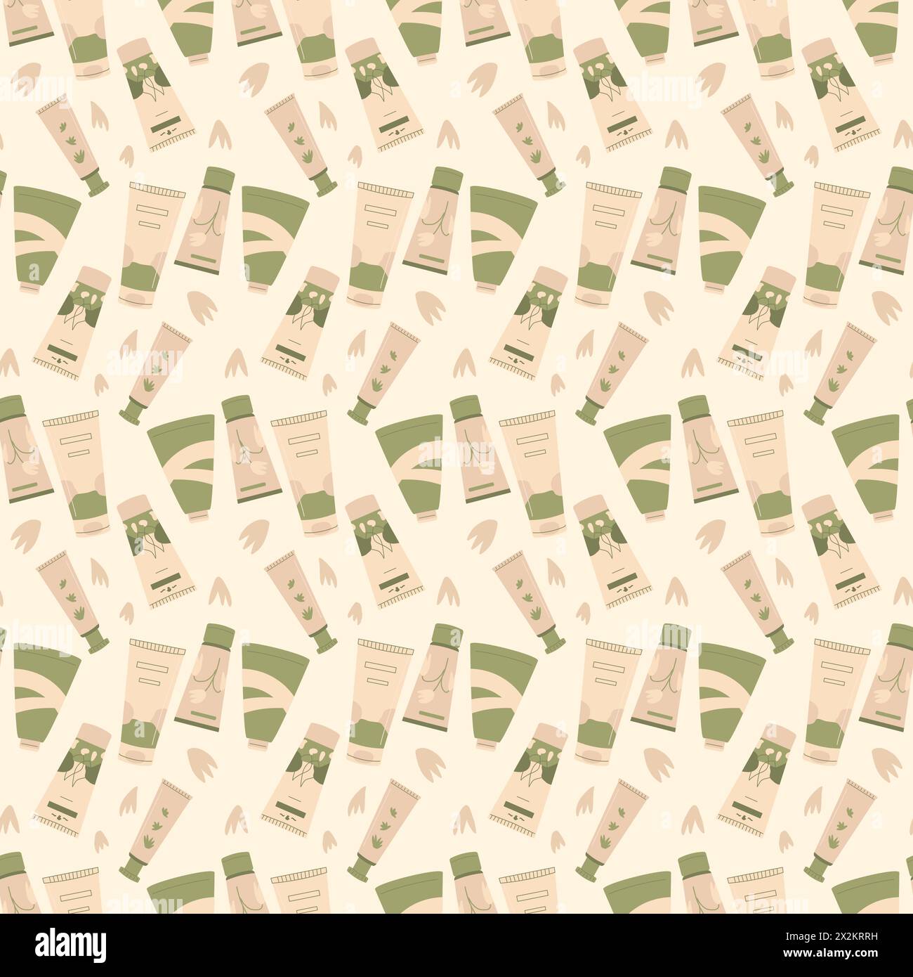 Skincare lotion beauty tubes seamless pattern. Cosmetics cream repeat ...