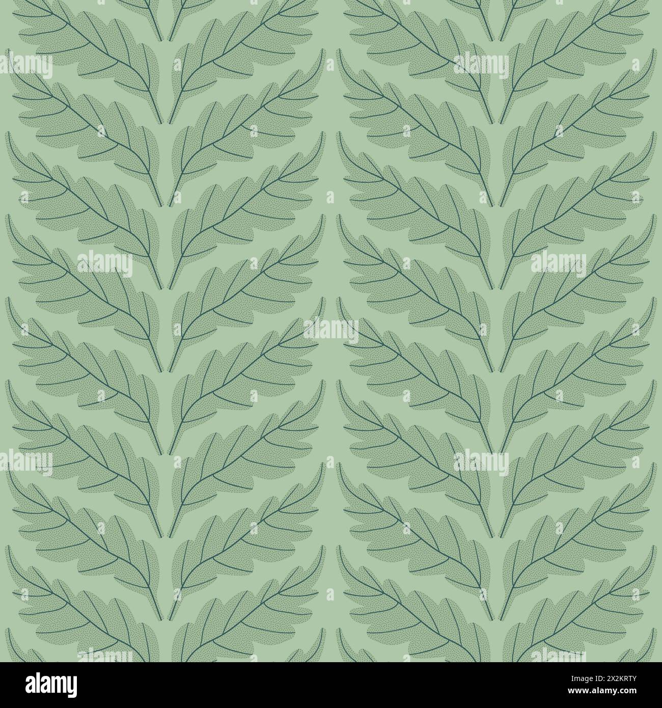 Foliage seamless pattern. Floral endless background. Summer botanic leaves repeat cover. Vector ...
