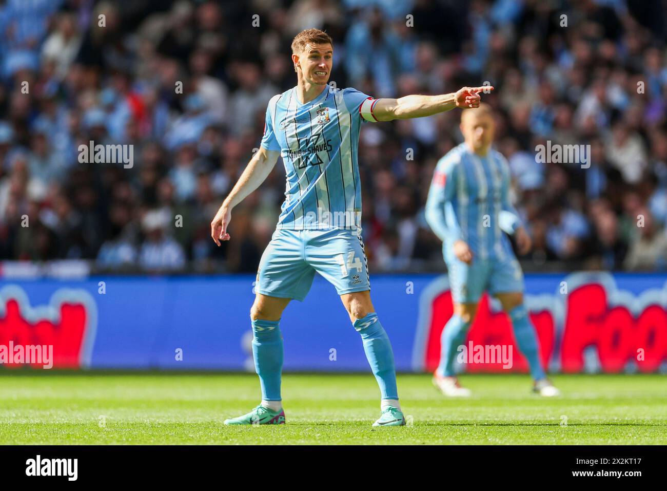 London, UK. 21st Apr, 2024. Coventry City midfielder Ben Sheaf (14 ...