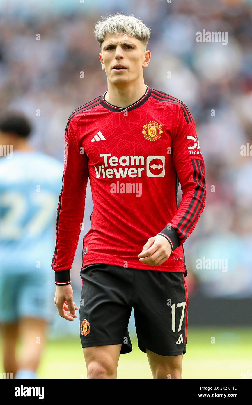 London, UK. 21st Apr, 2024. Manchester United forward Alejandro ...