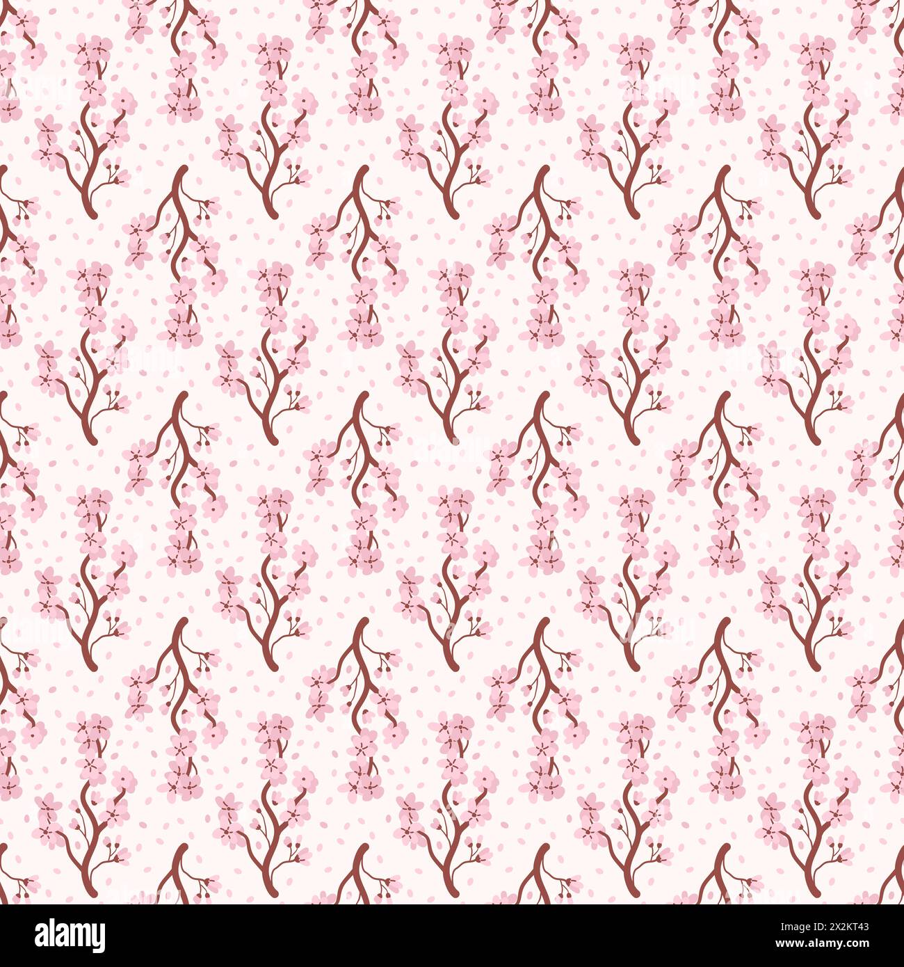 Sakura seamless pattern. Floral endless background. Japanese cherry ...