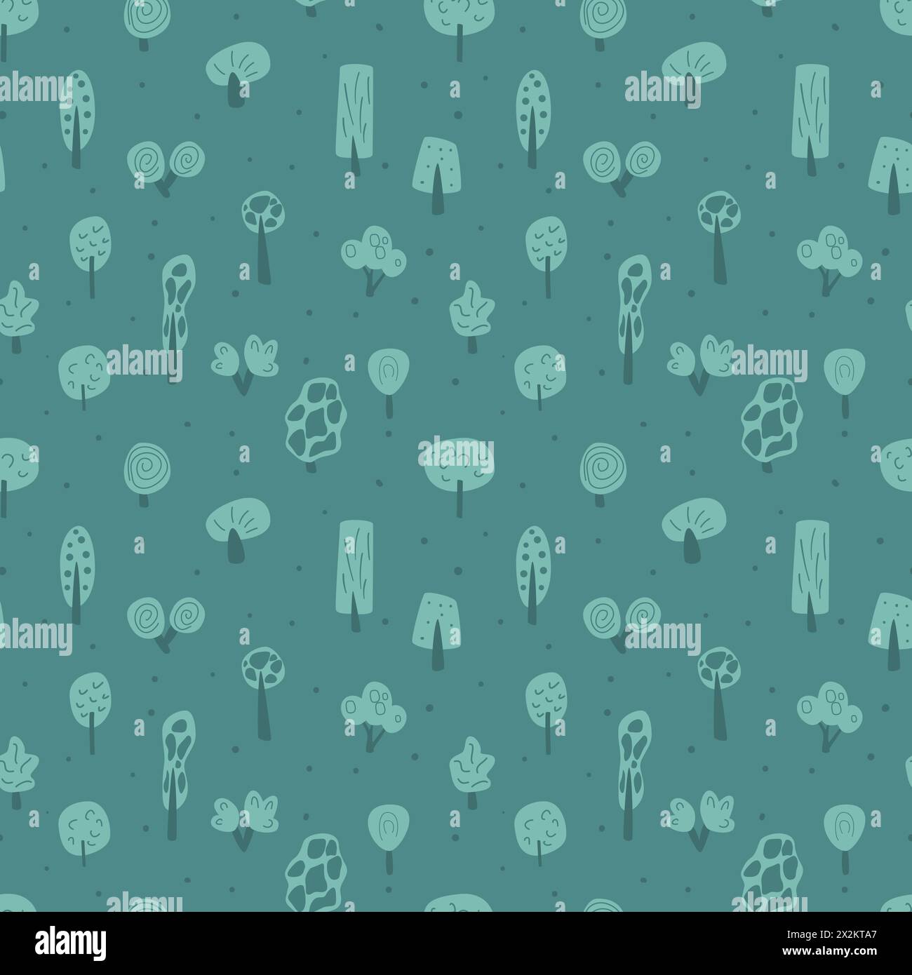 Night forest landscape seamless pattern. Trees endless background. Park ...