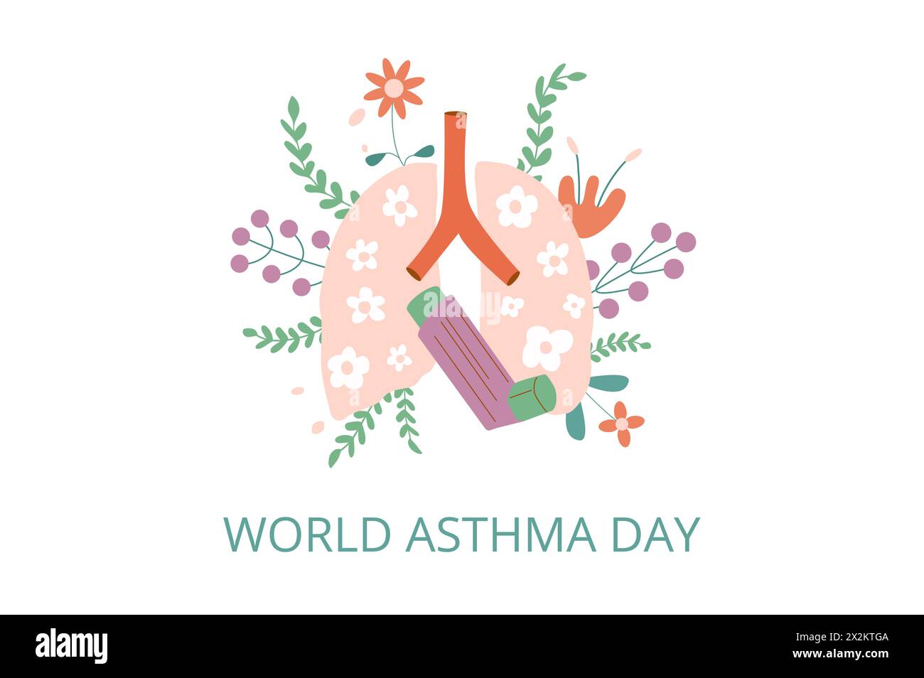 World asthma day template. Annual health awareness sign with text ...