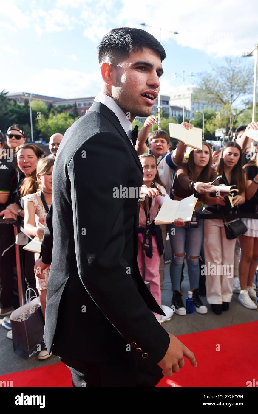 Madrid, Spain. 22nd Apr, 2024. Spainish tennis player Carlos Alcaraz ...