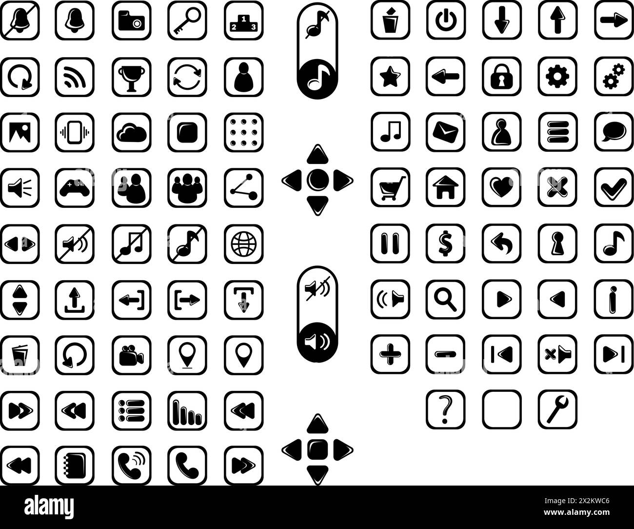 Interface 2d game. Buttons for the program Stock Vector Image & Art - Alamy