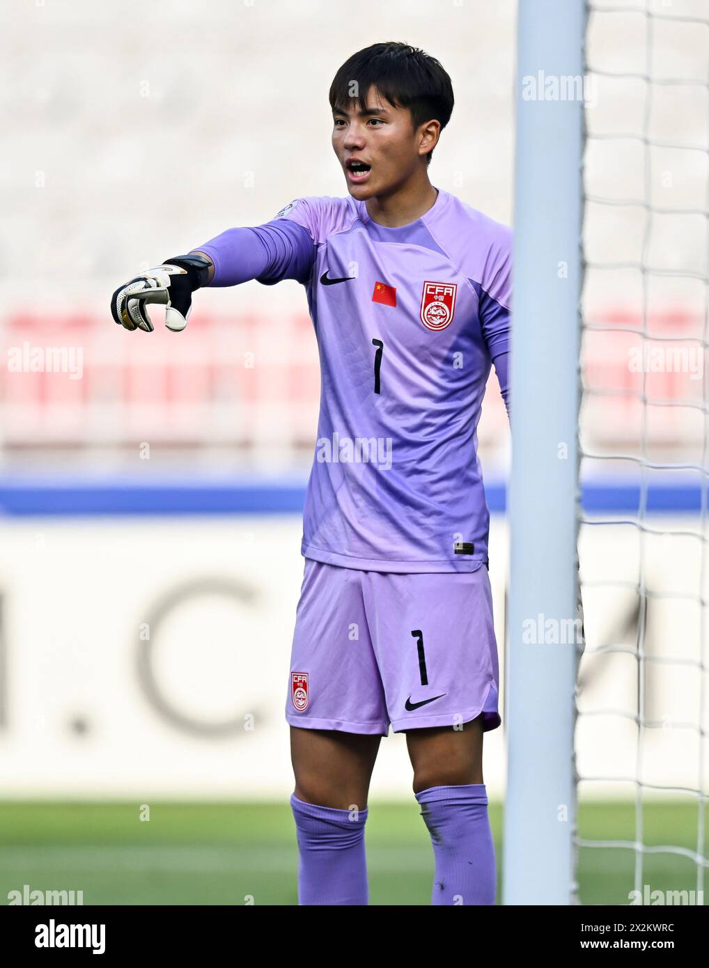 Doha, Qatar. 22nd Apr, 2024. Li Hao of China reacts during the Group B ...