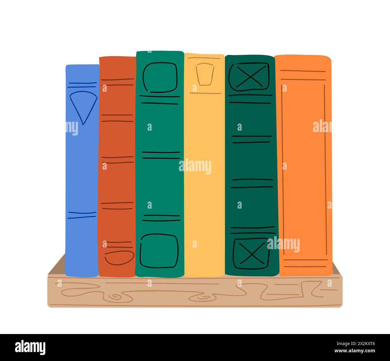 Stacks of books standing on bookshelf isolated Stock Vector Image & Art ...