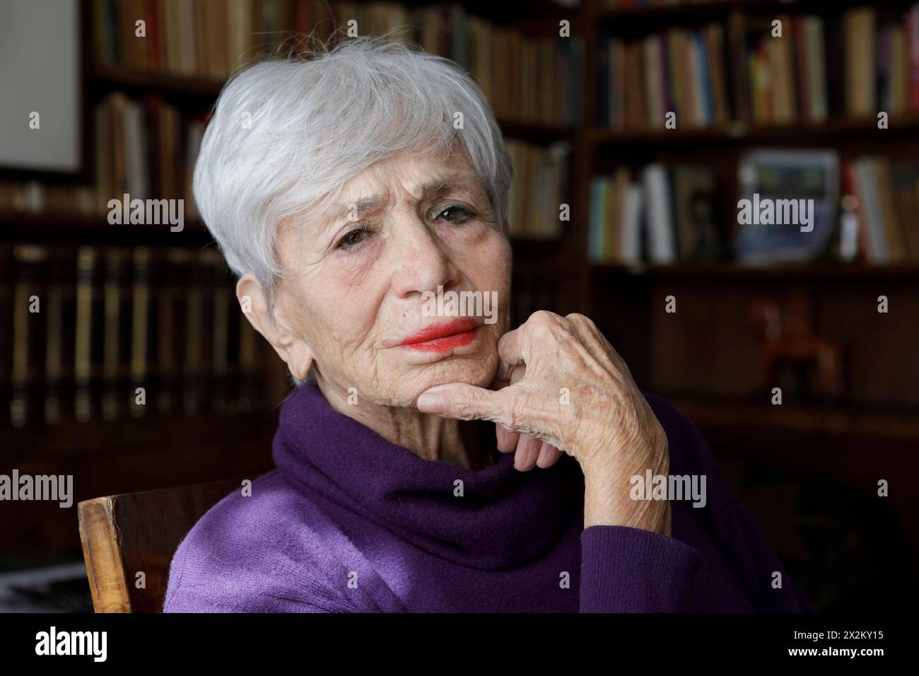 Portrait of Luciana Castellina (politician) at her place 13/03/2022 ...