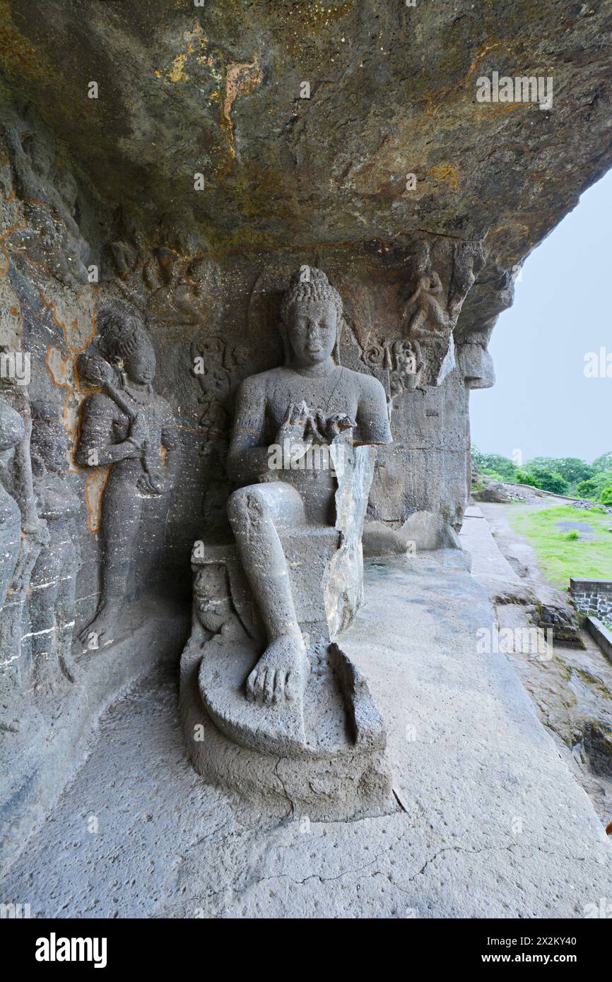 Ellora Caves : Buddhist Cave No 5. Dilapidated Shrine on the southern ...