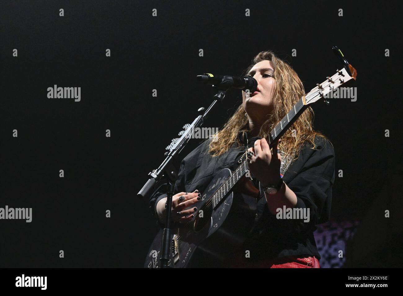 Florence, Italy. 21st Apr, 2024. Armenian singer Rosa Linn performs ...