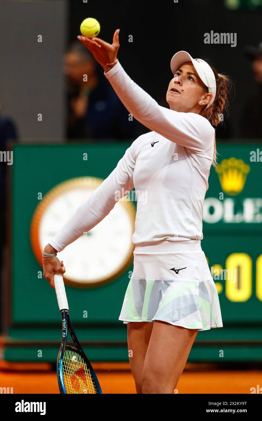 Anna Bondar of Hungary in action against Carlota Martinez Cirez of ...