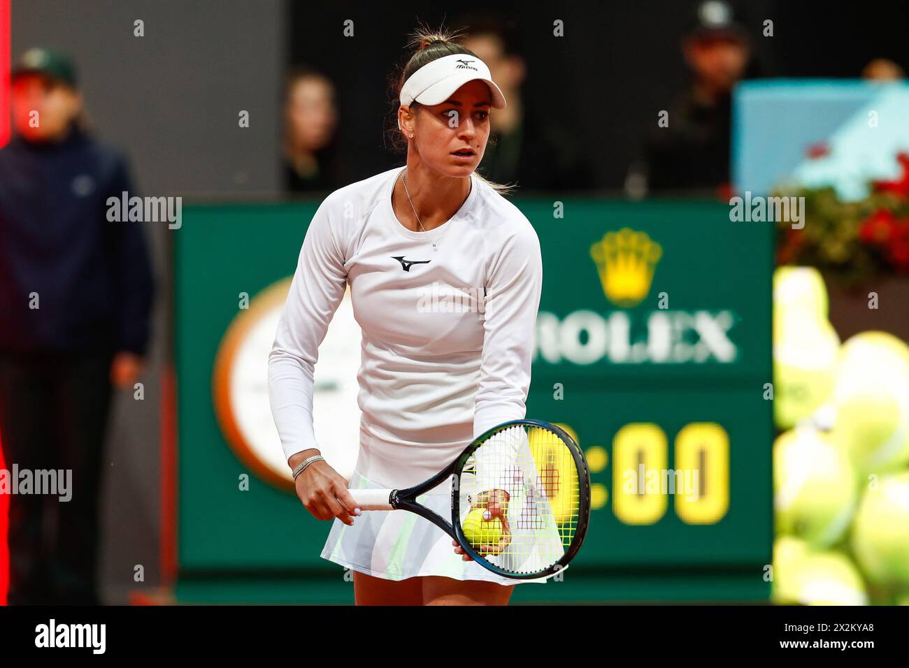 Anna Bondar of Hungary in action against Carlota Martinez Cirez of ...