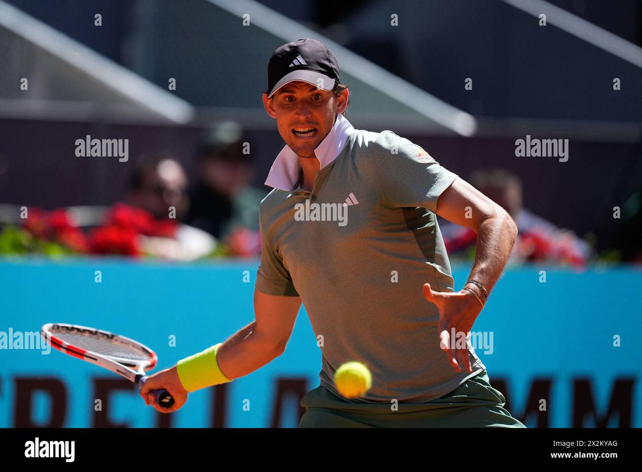 Dominic Thiem of Austria in action against Felipe Meligeni Alves of ...