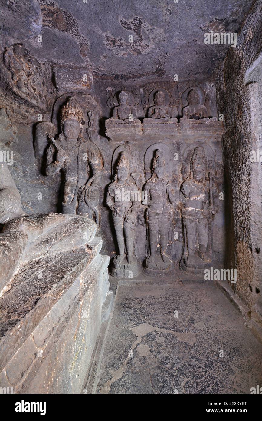 Ellora Buddhist Caves: Cave No 11 Second Floor:- As in the left shrine ...