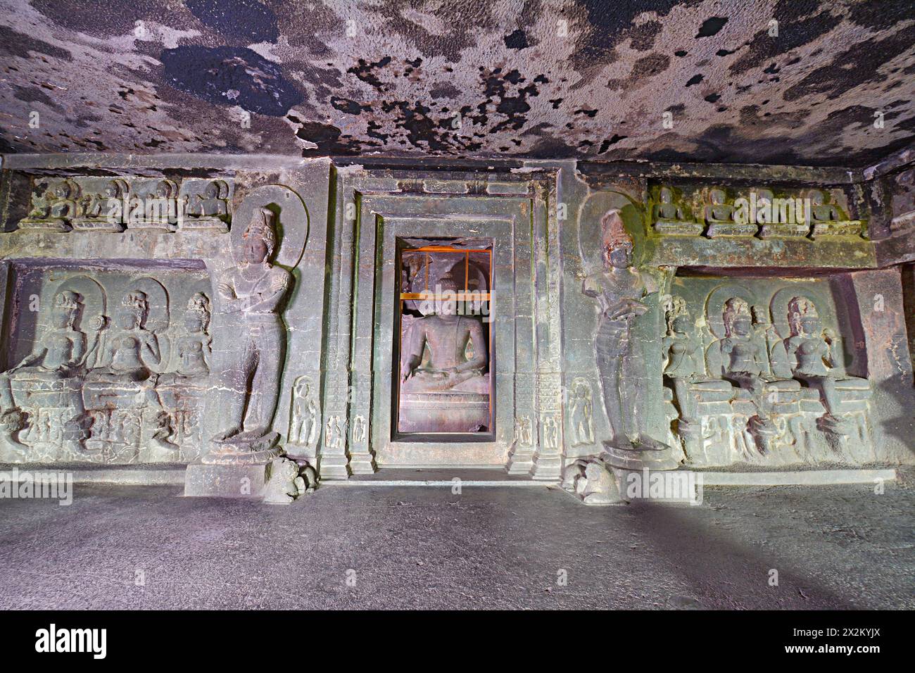 Ellora Buddhist Caves Cave No 12 Tin Thal Second floor, main shrine ...