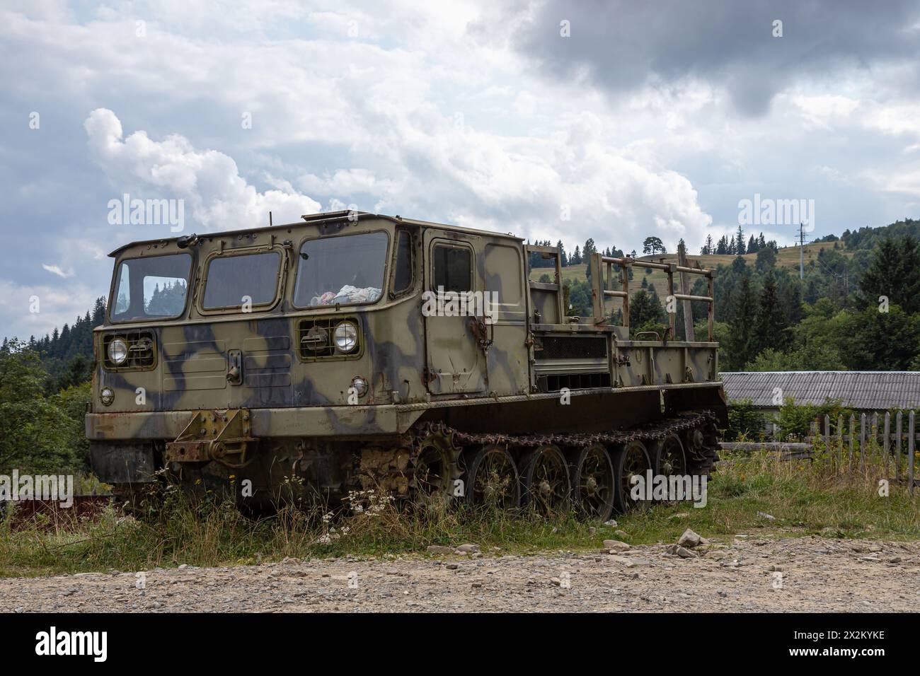 old rusty Soviet military tracked all-terrain vehicle Stock Photo - Alamy