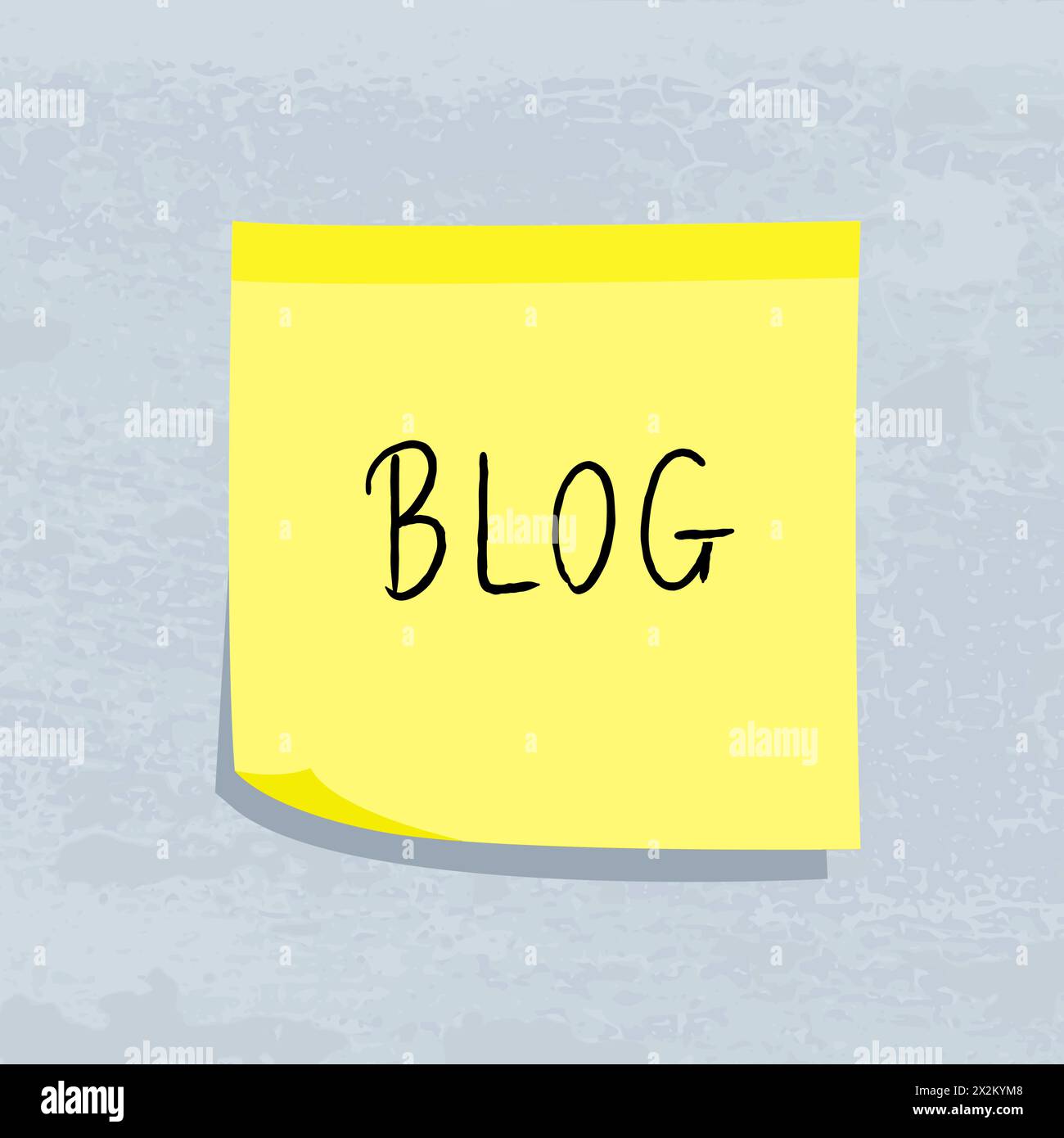 Blog message. Yellow sticky note message. Paper sign Stock Vector Image ...