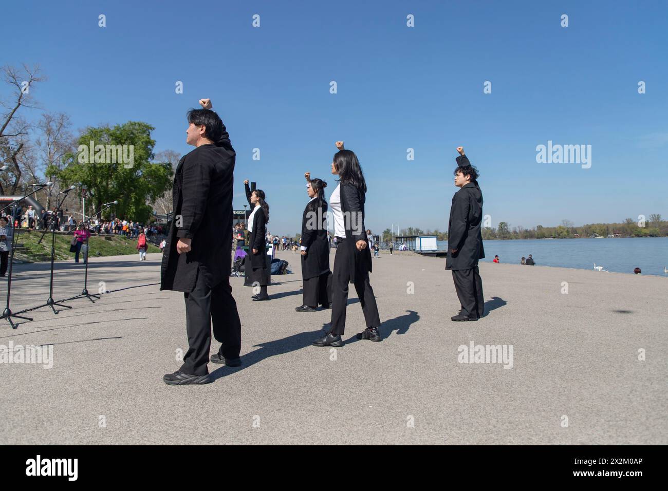 Zemun, Serbia, March 23, 2024: A performance of South Korean troupe ...