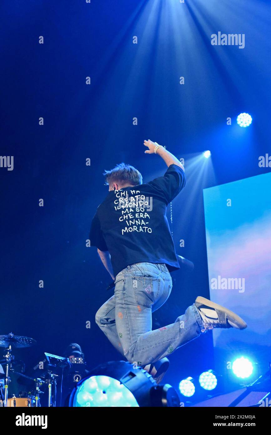 Italian singer Alfa performs during Alfa - Non so chi ha creato il ...