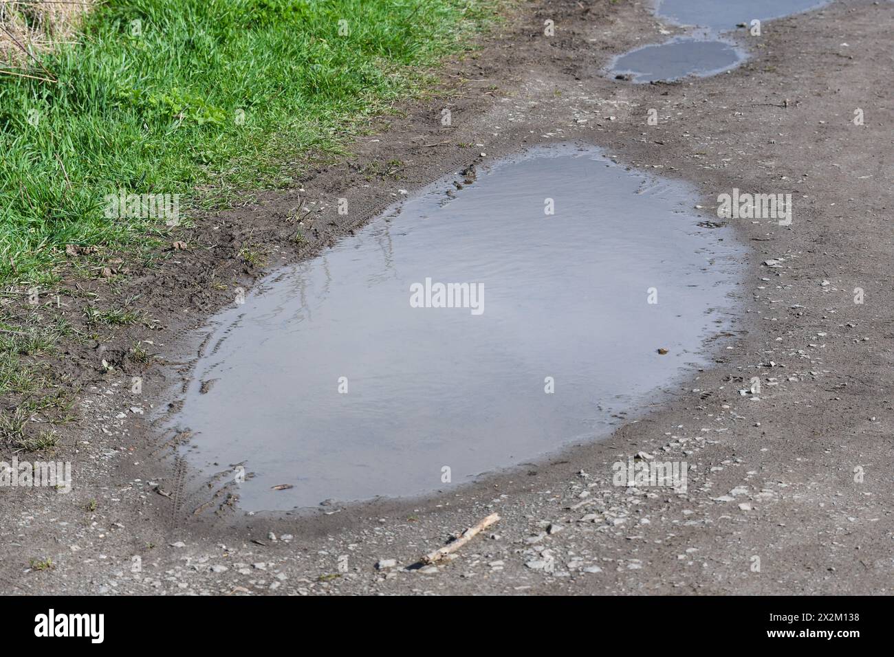 large puddles after heavy rain Stock Photo - Alamy