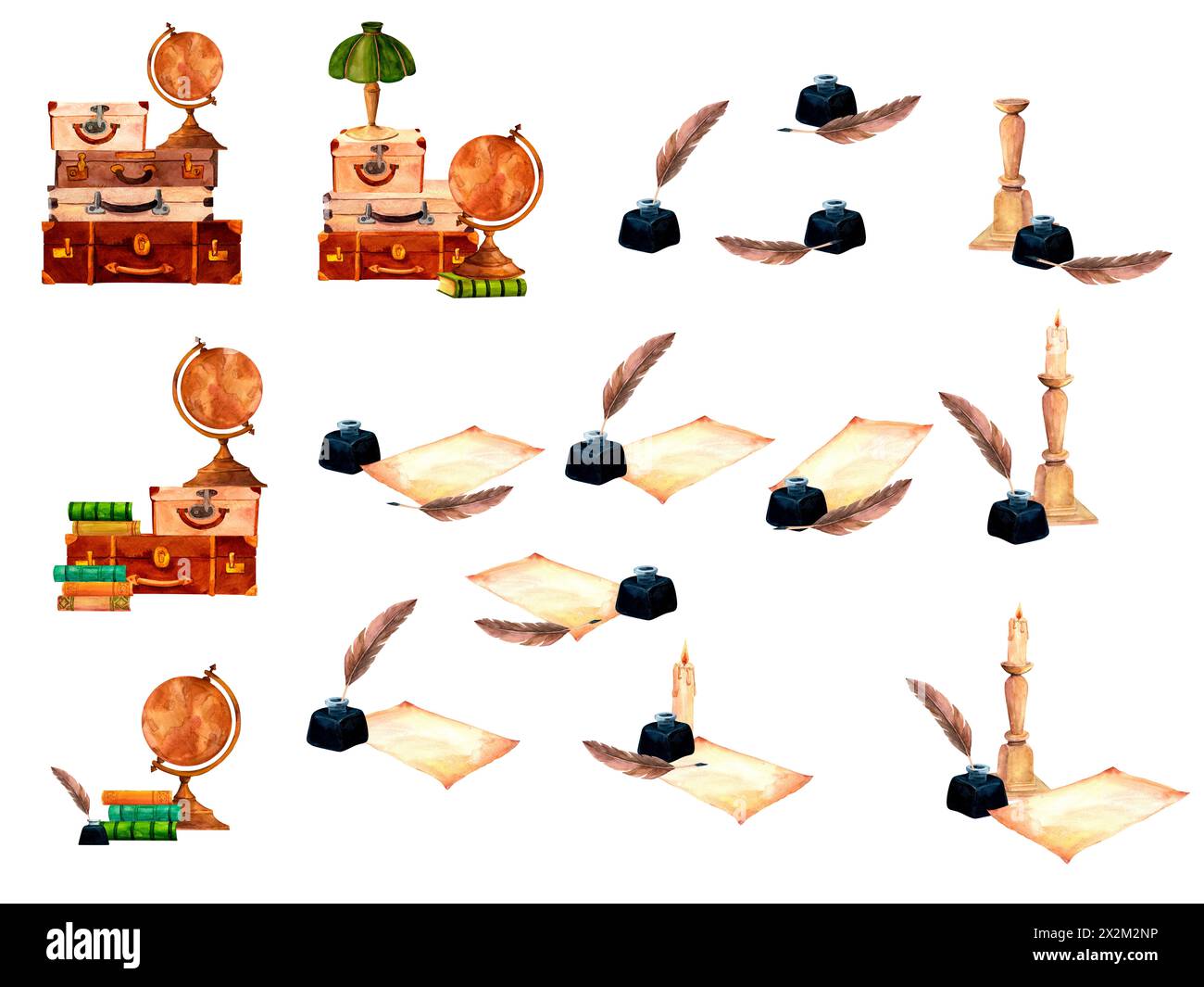 Pen ink watercolor Cut Out Stock Images & Pictures - Alamy