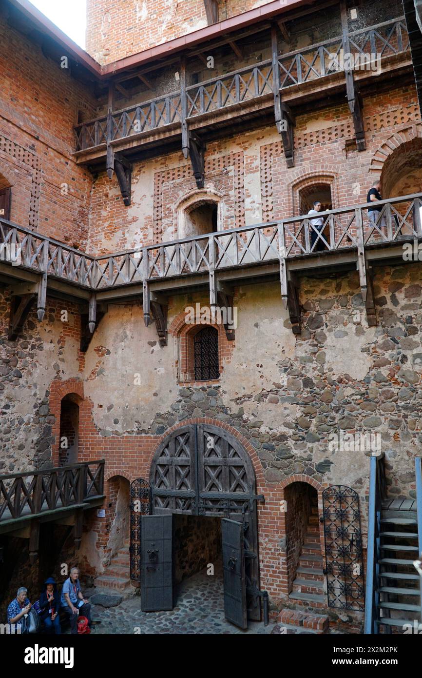 Trakai, Lithuania - September 11th, 2023 - Medieval castle, patio of ...