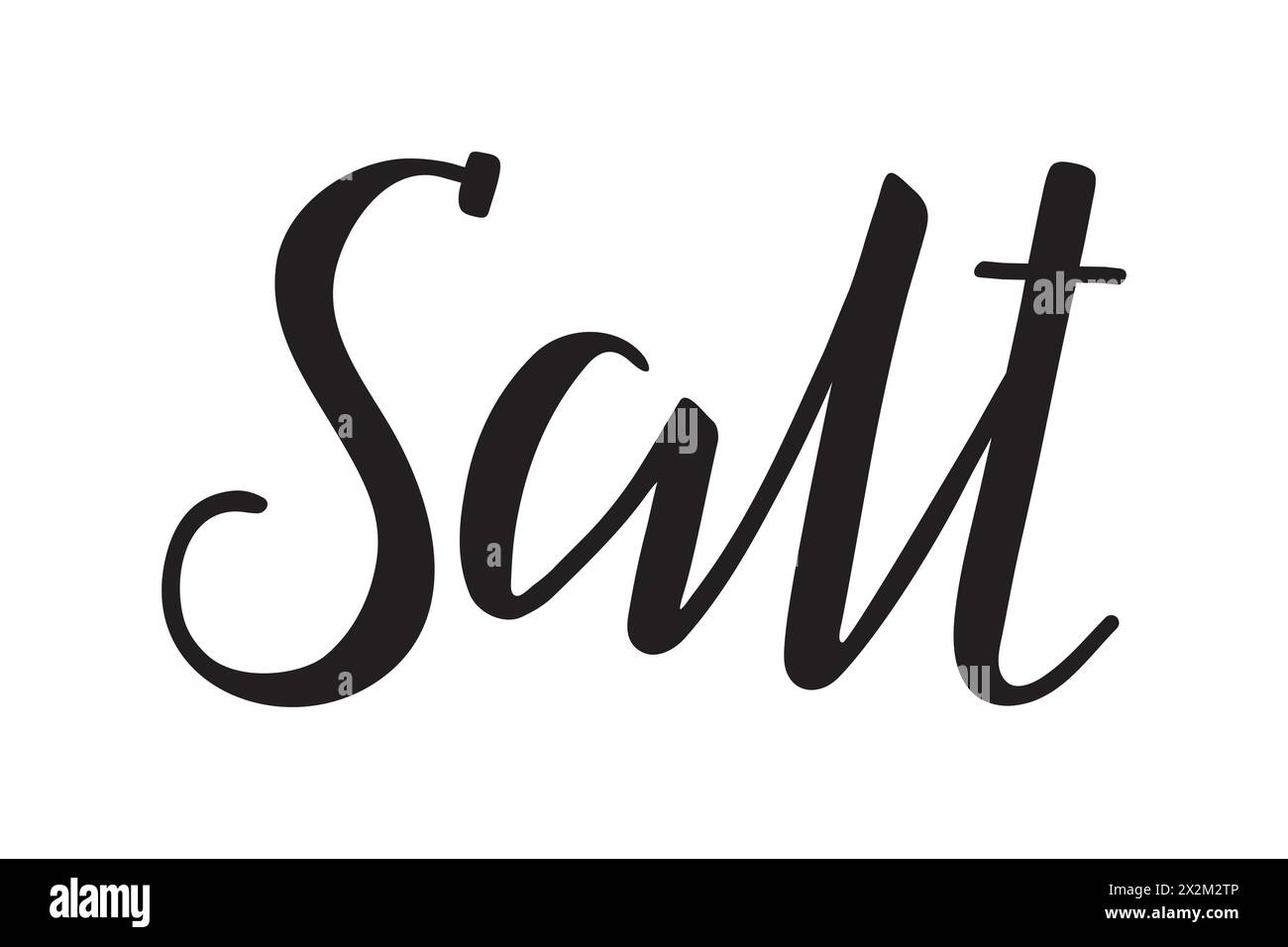 Salt. Handwritten lettering. Inscription in English. Modern brush ink ...