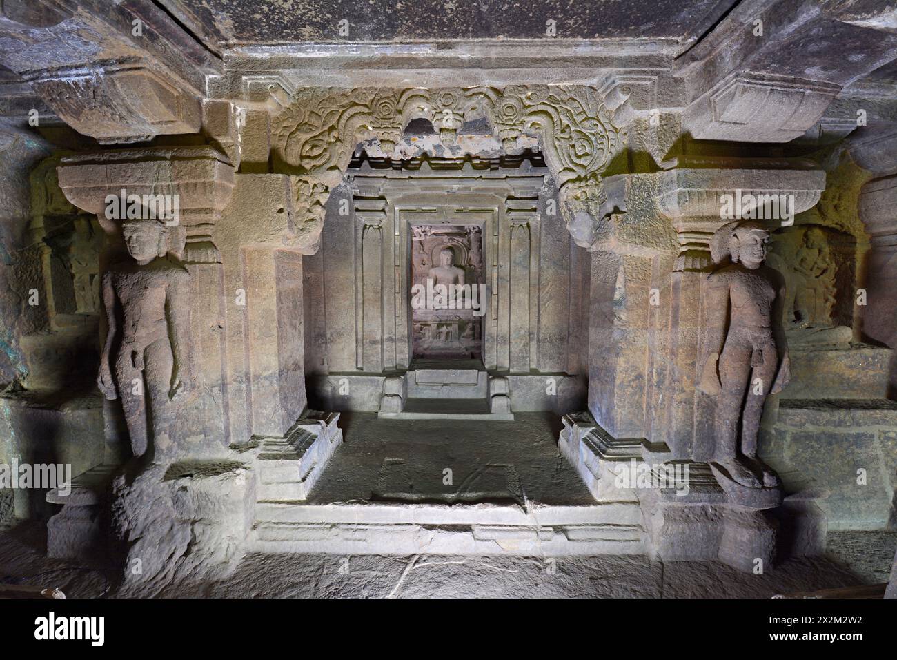 Ellora Jain Caves: Cave No 33 Indra sabha, Upper storey showing ...
