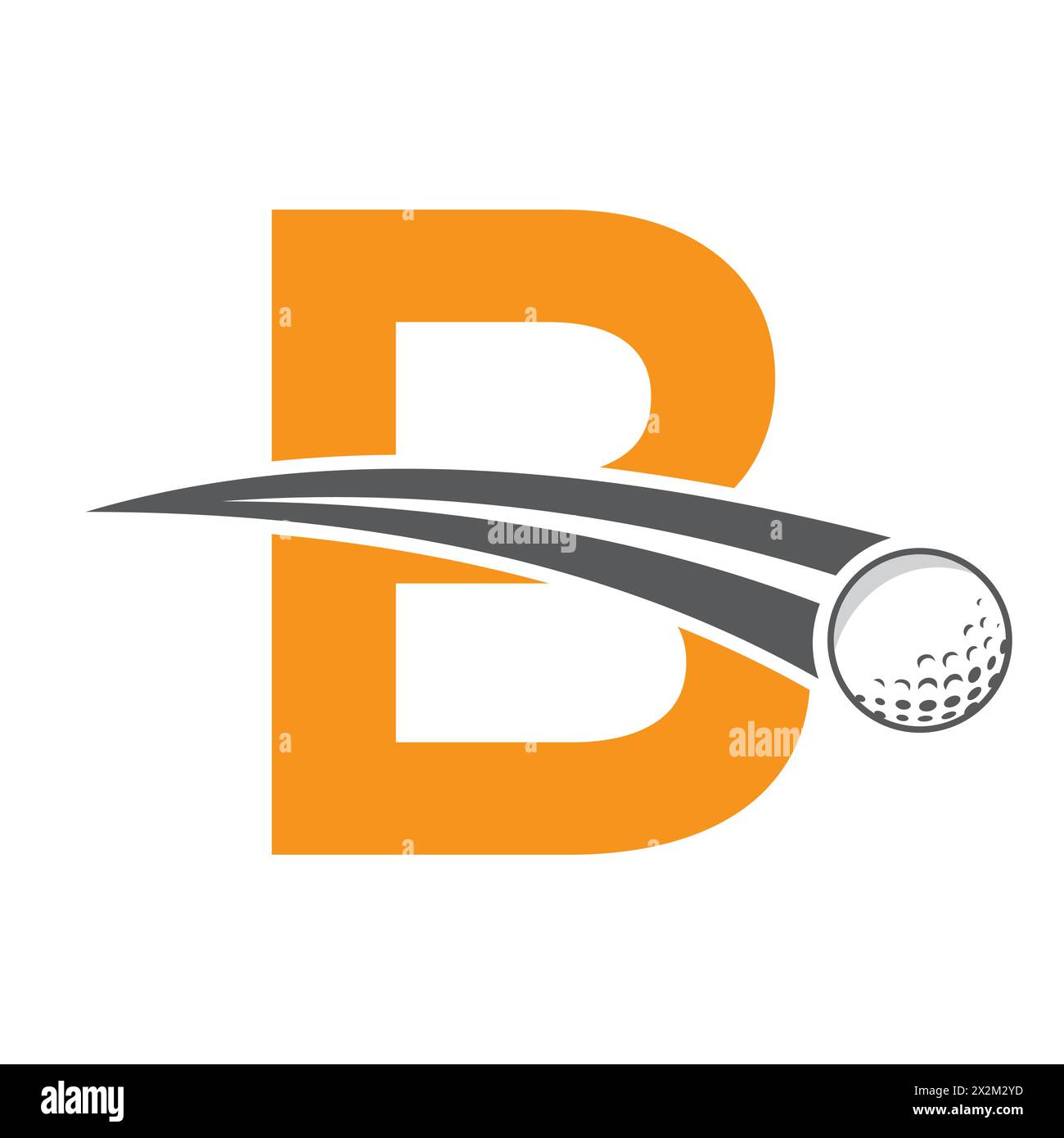 Golf Logo On Letter B Concept With Moving Golf ball Symbol. Hockey Sign ...