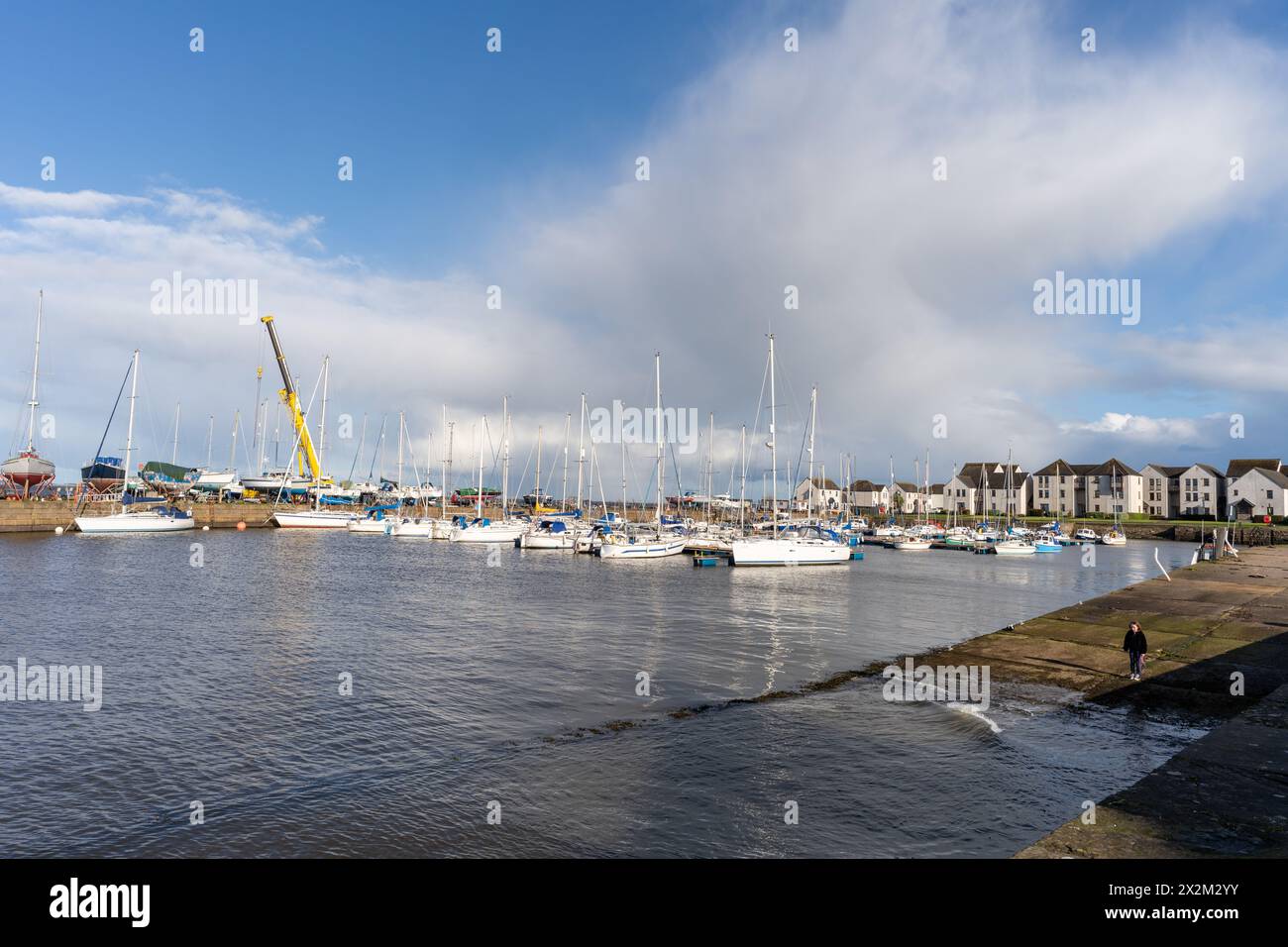 Tayport, Fife, Scotland, UK. The harbour or marina in the town, also ...