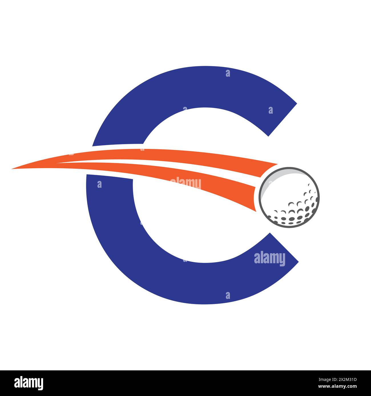 Golf Logo On Letter C Concept With Moving Golf ball Symbol. Hockey Sign ...