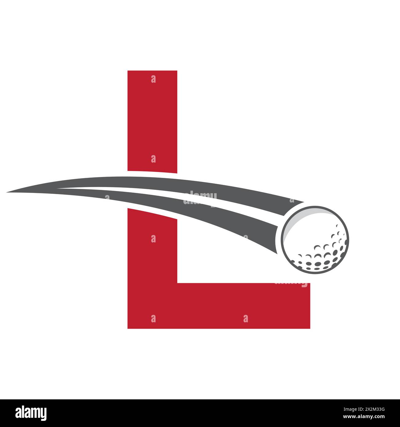 Golf Logo On Letter L Concept With Moving Golf ball Symbol. Hockey Sign ...