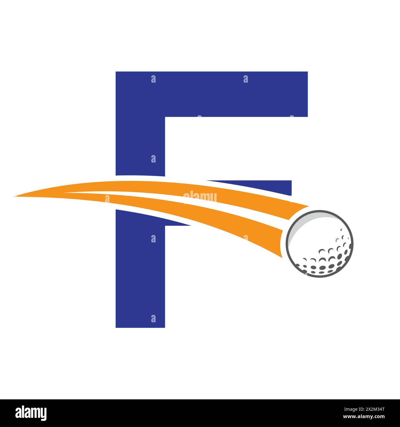 Golf Logo On Letter F Concept With Moving Golf ball Symbol. Hockey Sign ...