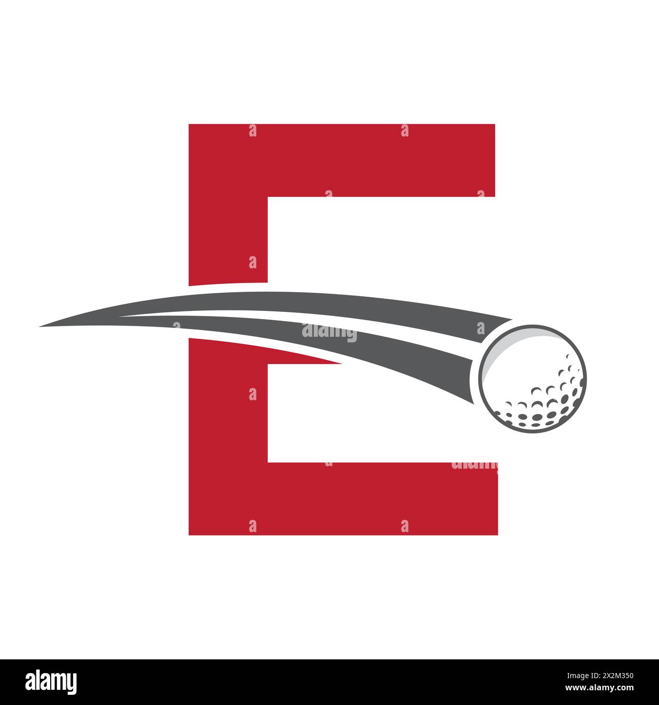 Golf Logo On Letter E Concept With Moving Golf ball Symbol. Hockey Sign ...