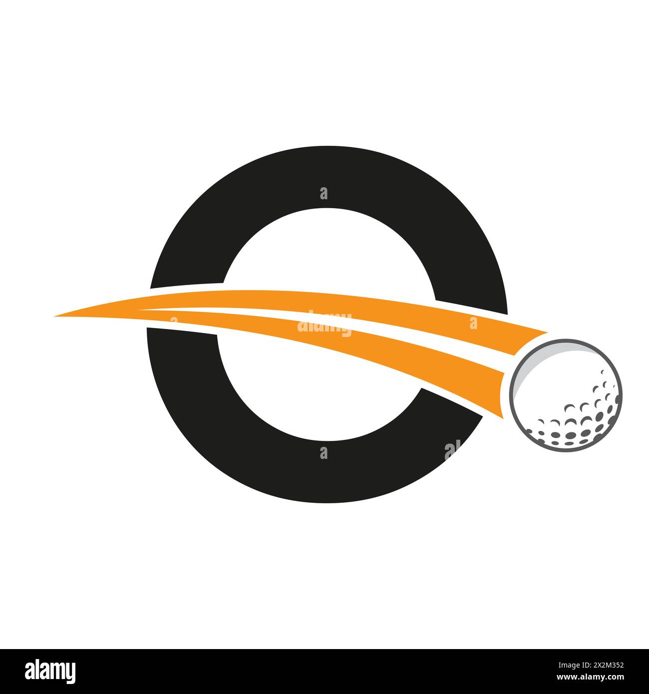 Golf Logo On Letter O Concept With Moving Golf ball Symbol. Hockey Sign ...