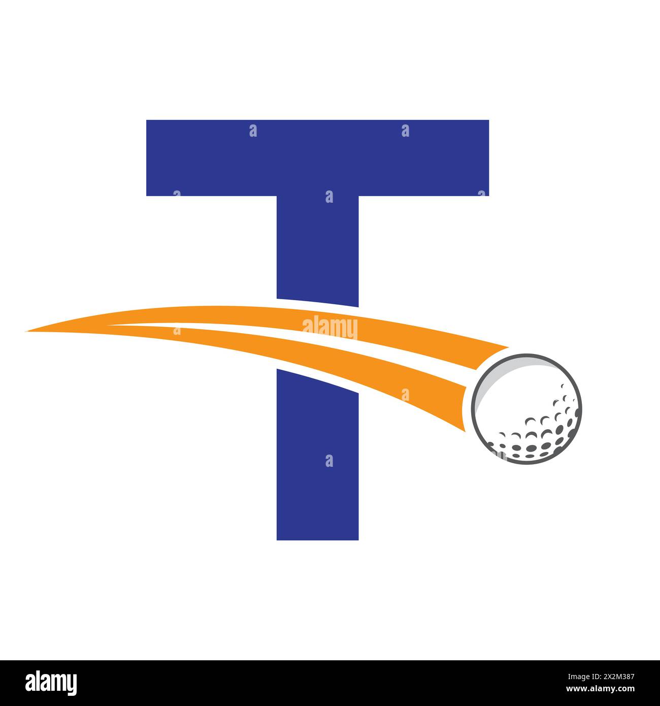 Golf Logo On Letter T Concept With Moving Golf ball Symbol. Hockey Sign ...