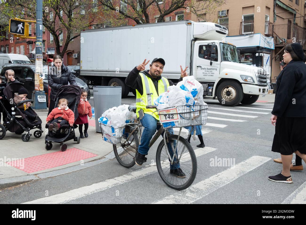 It's customary to eat fresh fish on Passover and here a delivery man ...
