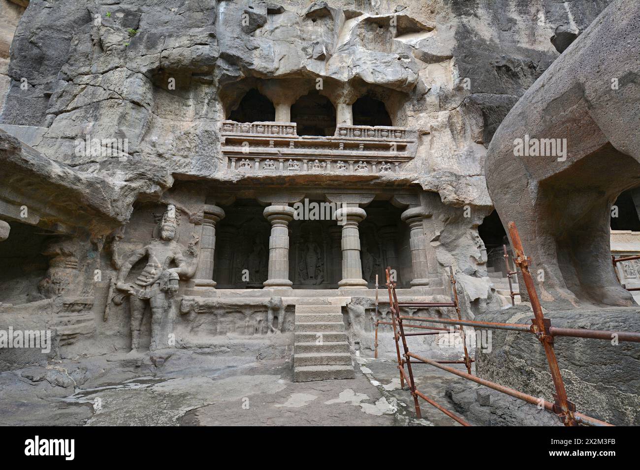 Ellora Brahmanical Caves: Kailas a No 16 River Goddess shrine (lower ...