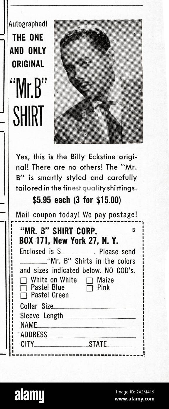 An advertisement from a 1952 magazine for the Mr. B shirt, a Billy ...