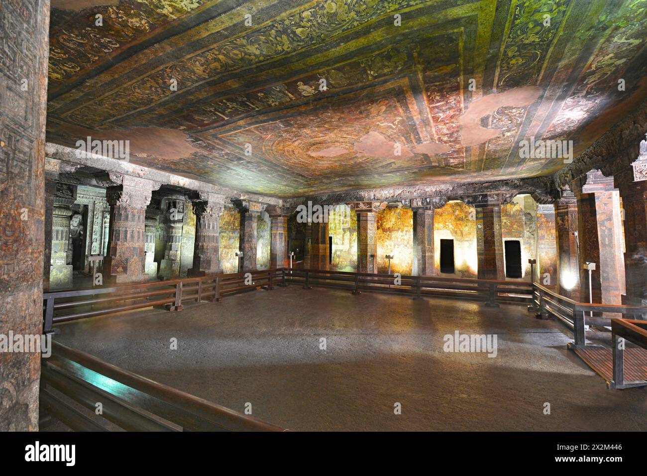 Ajanta Cave No 17 General-View of the Hall Stock Photo - Alamy