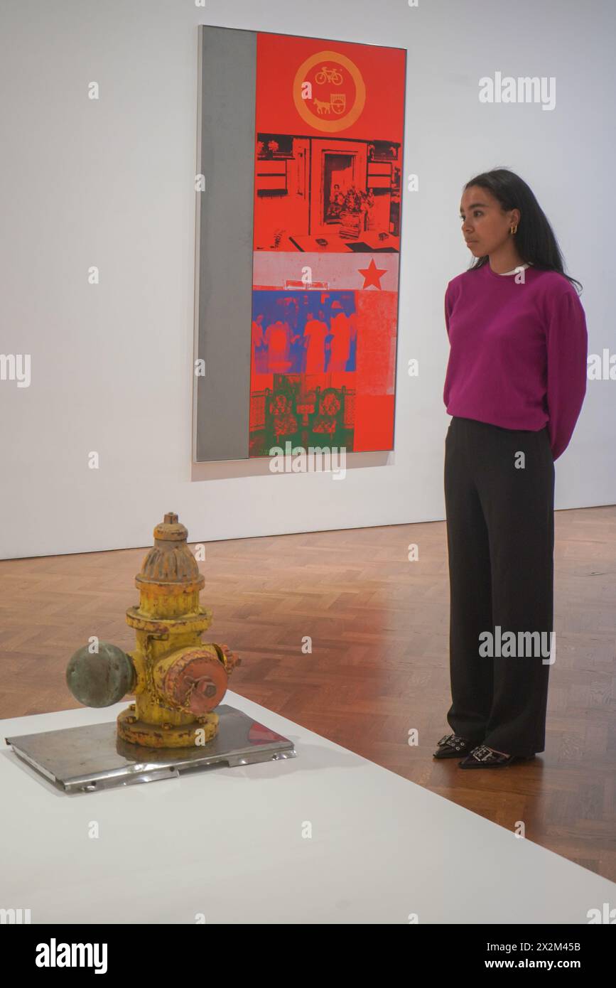 London 23 April 2024 . Robert Rauschenberg, ( Foreground )Narcissus ...