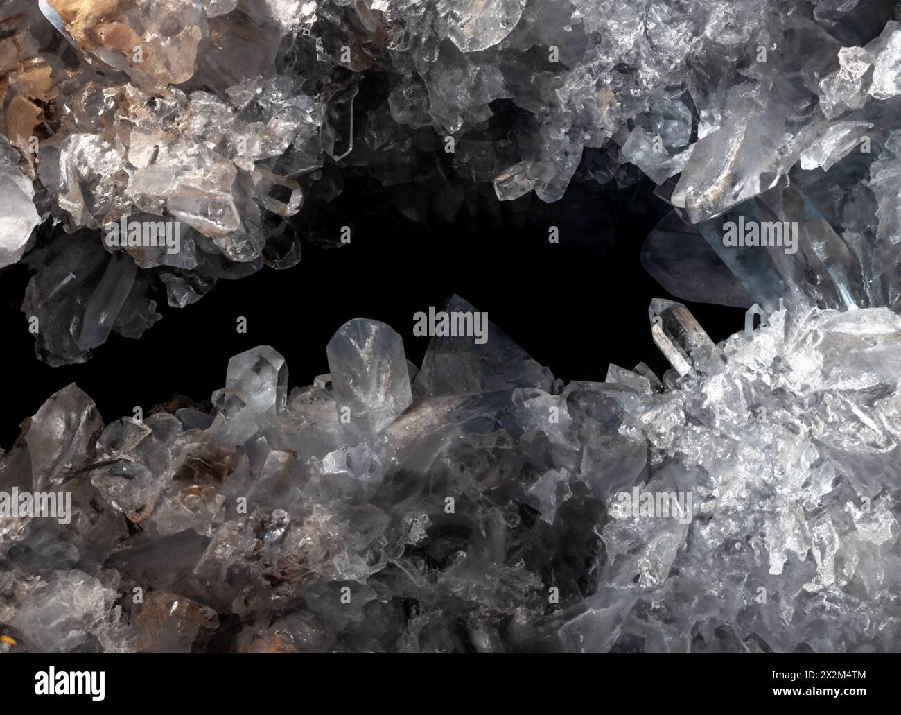 Captivating image showcasing quartz crystals inside a geode Stock Photo ...