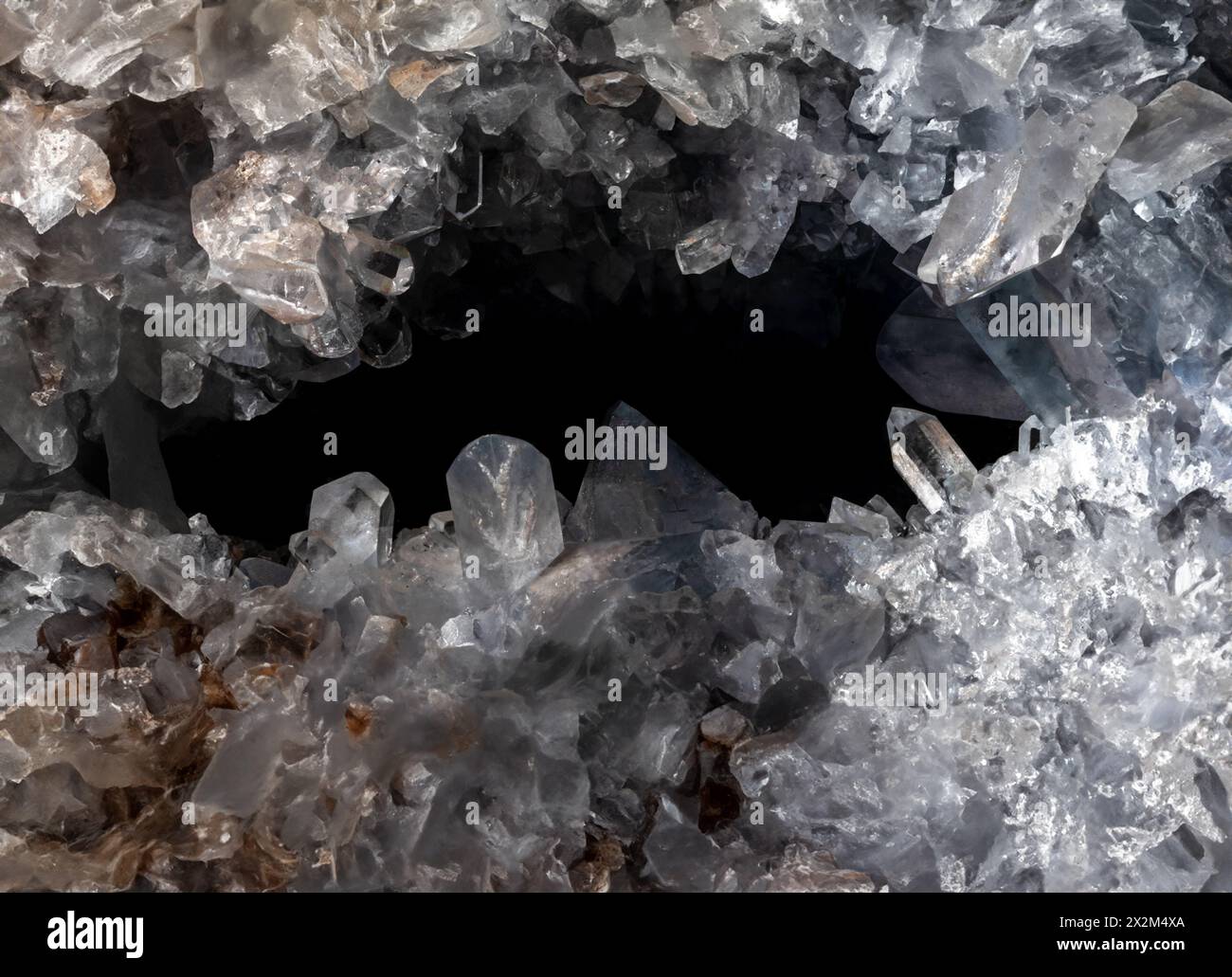 Captivating image showcasing quartz crystals inside a geode Stock Photo ...