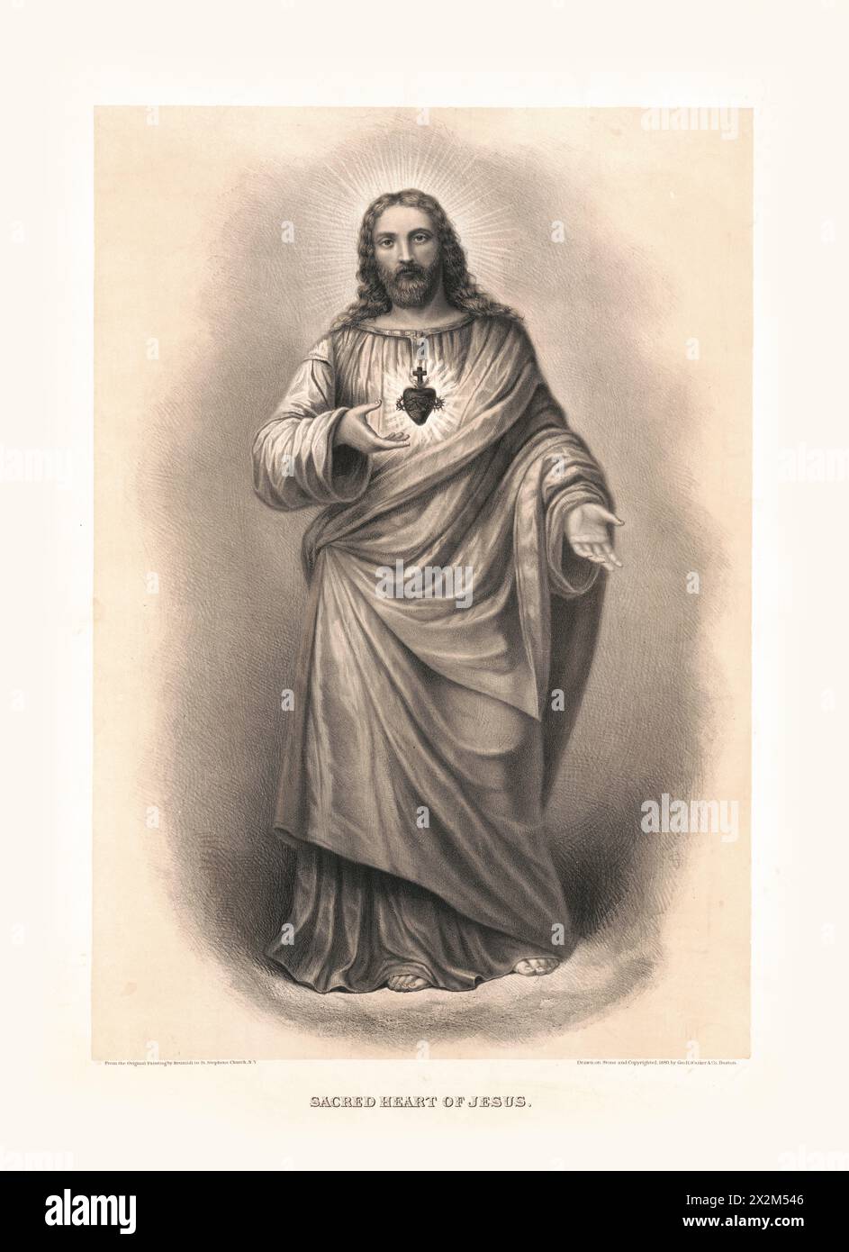 Sacred heart of Jesus - american illustration, Boston 1880 - from the ...