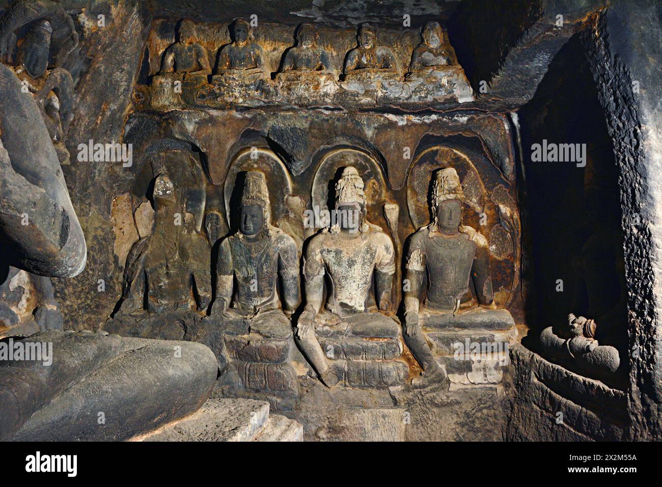 Ellora Buddhist Caves: Cave No 12 Bodhisattvas, Main shrine - First ...